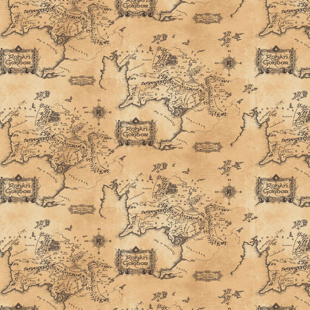 Lord of the Rings - Middle Earth Map - EZ Fabric Minky Print
